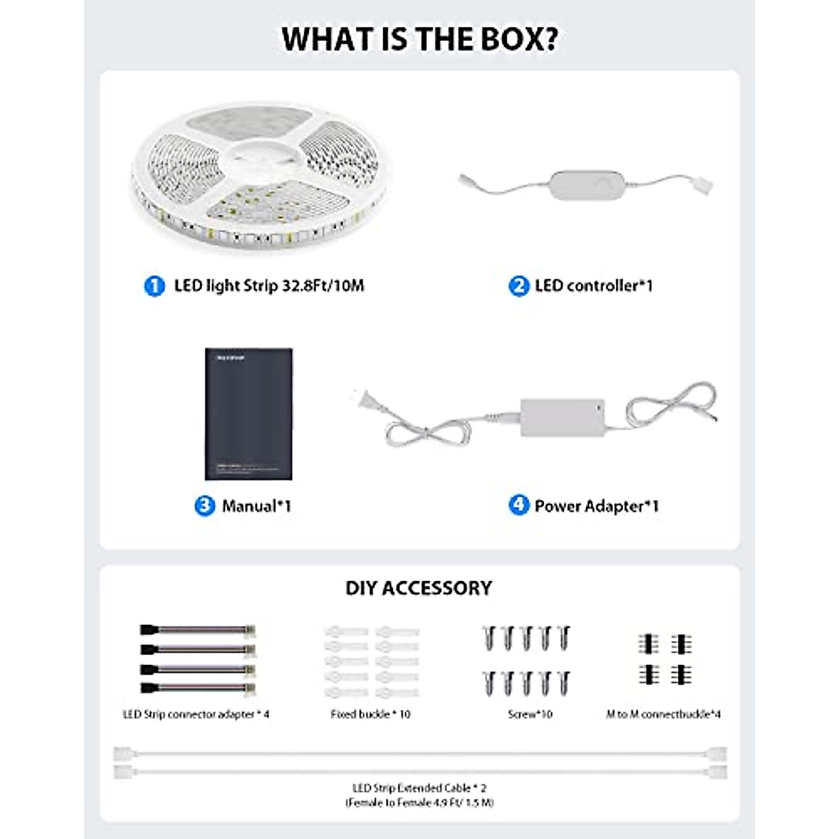 Maxonar LED Strip Lights Works with Alexa 32.8Ft/10M WiFi Wireless Smart Phone Controlled DIY Kit SMD 5050 RGB Multicolor Indoor Waterproof IP65 600LEDs Strip Light ,Works with Amazon Echo&Google Home