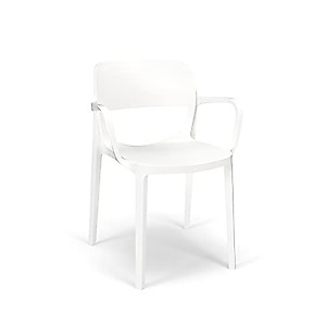 HON Basyx Prodigy Commercial-Grade 2-Pack Stackable Arms, Indoor & Outdoor Chair, White
