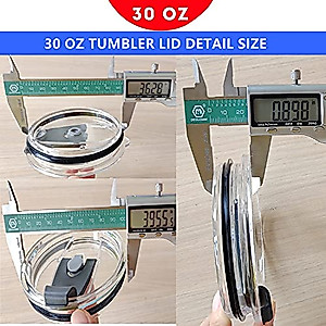 Tumbler Lid for 30 Oz,2 Replacement Lids for 30oz Stainless Steel Tumbler Travel Cup Yeti,Ozark Trails and more Cooler Cup, Flip-top Splash Proof (Black, 30 OZ)