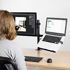 VIVO Universal Adjustable 10 to 15.6 inch Laptop Mount Holder for VESA Compatible Monitor Arms, Notebook Tray Stand-LAP3