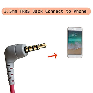 QJYTH TRS to TRRS Adapter, SC7 Patch Microphone Cable Compatible with Rode SC7, VideoMic, VideoMicro Go, Boya and More External Mic, TRRS Cord Fits for iPhone, Smartphone and Tablets(1 PCS)