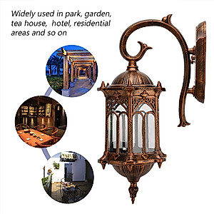 Cocoarm Wall Sconce Vintage Style Wall Mounted Metal Lantern Holder with Glass Lighting Fixture for Indoor Outdoor Home Garden Hallway Decor No Light Source Bronze
