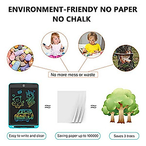 LCD Writing Tablet 10 Inch Colorful Toddler Doodle Board, Erasable Reusable Electronic Drawing Tablet Sketch Pads, Educational Learning Kids Toy Gift for 3 4 5 6 7 8 Year Old Boys Girls(Sky Blue)