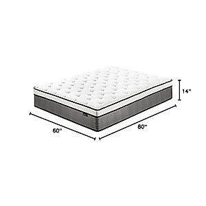 Zinus 14 Inch Support Plus Pocket Spring Hybrid Mattress/Extra Firm Feel/Heavier Coils for Durable /Pocket Innersprings for Motion Isolation,in-a-Box, Queen