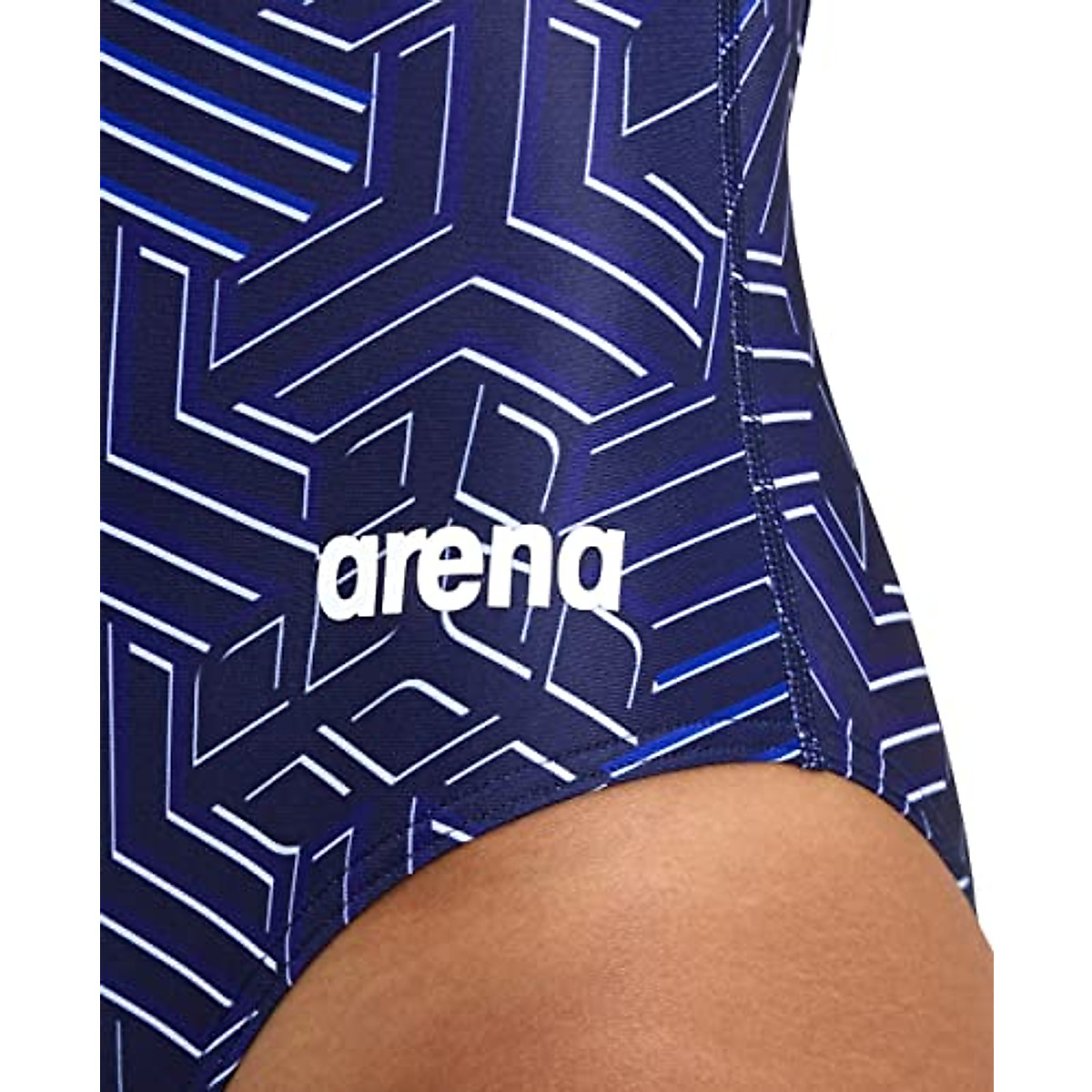 Arena Women's Standard Performance Kikko Pro Light Drop Back Swimsuit, Navy/Navy Multi