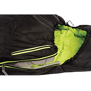 Peregrine Contour 30 Degree, 3 Season, Lightweight, Cold-Weather, Mummy Sleeping Bag with Stuff Sack for Camping, Backpacking and Hiking, Black