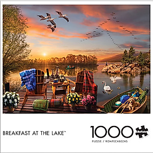 Buffalo Games - Andrew Farley -Breakfast at The Lake - 1000 Piece Jigsaw Puzzle for Adults -Challenging Puzzle Perfect for Game Nights - Finished Size is 26.75 x 19.75