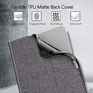 Fintie Keyboard Case for iPad Air 11-inch M2 (2024), iPad Air 5th / 4th Generation (2022/2020) 10.9 Inch - Soft TPU Back Cover w/Magnetically Detachable Bluetooth Keyboard, Gray