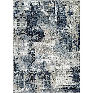 Mark&Day Area Rugs, 8x10 Vuren Modern Denim Area Rug, Blue/Grey Carpet for Living Room, Bedroom or Kitchen (7'10" x 10')