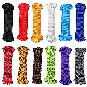 PerkHomy 90 ft 1/4 inch (7mm) Nylon Poly Rope Flag Pole Polypropylene Clothes Line Camping Utility Good for Tie Pull Swing Climb Knot (White)