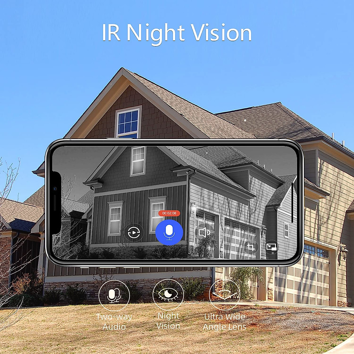 KALOGL Doorbell Camera Wireless WiFi Video Doorbell IP65 Waterproof, Battery Powered,2-Way Audio, Smart IR,Wide Angle,Cloud Storage,2.4G WiFi