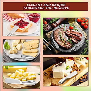 Mlurcu Butter Knife Butter Spreader Knives 4 PCS Stainless Steel Cheese Butter Spreader Knife Set Charcuterie Utensils Cheese Knives Butter Knife Spreader for Cheese Cold Butter Jam Pastry making