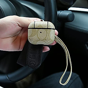 Raimot Airpods 3rd Leather Elegant Case with Keychain Fully Protective Case for Airpods Accessories Gifts (Airpods 3rd Generation)