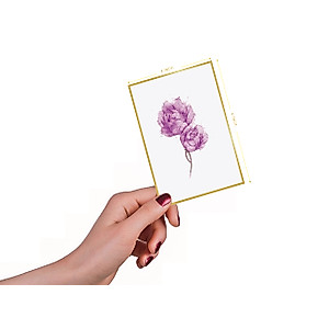 Racrico 50 Blank Note Cards and Envelopes,10 Gold Foil Designs Floral Blank Cards With Color Envelopes And Stickers, 4x6 Blank Note Greeting Cards Sets In Sturdy Bulk Box.