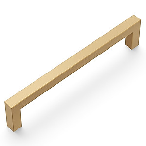 NEIKO Heritage Designs Contemporary Pull 5-1/16 Inch (128mm) Center to Center Brushed Brass Finish (10-Pack)