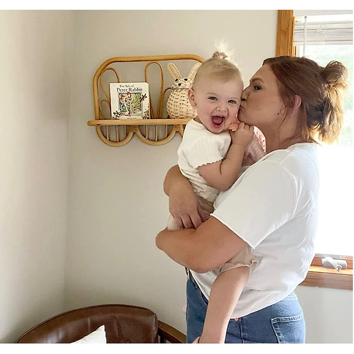 Bamboo Floating Shelf, HANDCRAFTED, Rattan Shelf, Rattan Wall Shelf, Small Shelf Nursery, Decorative Shelves for Wall, Boho Nursery Wall Decor, Cute Wall Shelves, Kids, Bohemian Floating Bookshelves