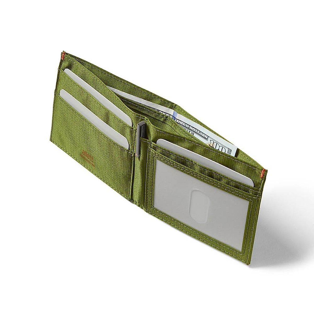 Allett Nylon Front Pocket ID Wallet, Cala Green | Vegan Front Pocket Bifold | Made With Moisture Wicking Nylon | Holds Up +/- 12 Cards