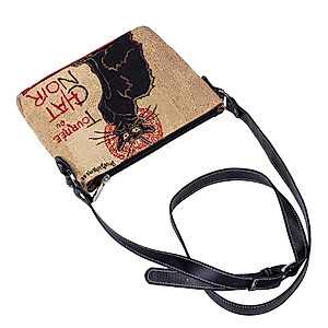 Signare Tapestry Crossbody Bag Shoulder Purse for Women In Theophile Steinlen Le Chat Noir Design (XB02-ART-TS-CHAT)