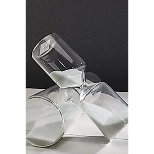 WONDROUS' DECO 60 Minutes Hourglass Sand Timer, Large 10 Inch Glass Sand Clock for Home, Kitchen, Office Desk Decoration, Valentine’s Day Gift, White-60min