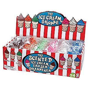 Raymond Geddes Ice Cream Shoppe Scented Erasers For Kids & Sharpener (Pack of 24)