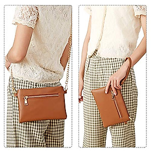 forestfish Black Clutch Purses For Women, Leather Small Crossbody Bags Evening Bags With Wrist Strap Shoulder Strap