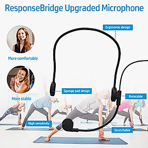 Voice Amplifier for Teachers Personal Wired Microphone Headset - Loudly Rechargeable Portable Microphone with Speaker, 2000mAh Small Pa System with Headset Microphone Classroom ect S309