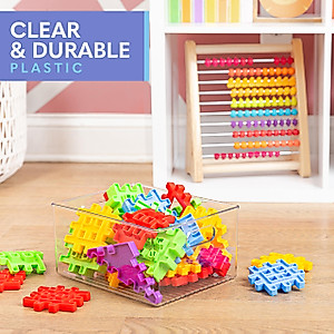 primebox 6 Pack Clear Plastic Organizer Bins with Handles for Home Organization. Storage Containers for Organizing Fridge, Freezer, Cabinet. Pantry, Great for Kitchen, Garage, Laundry Room. 10"x8"x5"