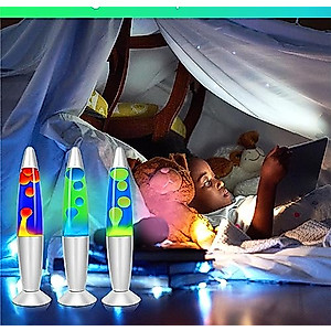 Lazzgan 13.8" Inch Motion Lamp, Beautiful Liquid Night Lights with Blue Wax in Green Liquid for Home, Office, Bedroom Decor, Mood Night Lamps for Sleep Relax Gifts for Kids Teens Adults