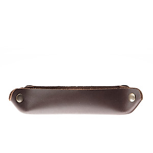 USA Handmade Premium Leather Valet Tray, Folds Flat! Dice Rolling Basket and Organizer with Brass Snaps (Dark Walnut Brown, Large)