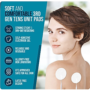 TENS Unit Replacement Pads, Combination 20 PCS Multiple Sizes Electrodes TENS Unit Pads, SM Electrode Patches(pin-in), Latex-Free Self-Adhesive TENS Pads for TENS/EMS Muscle Stimulation Machine