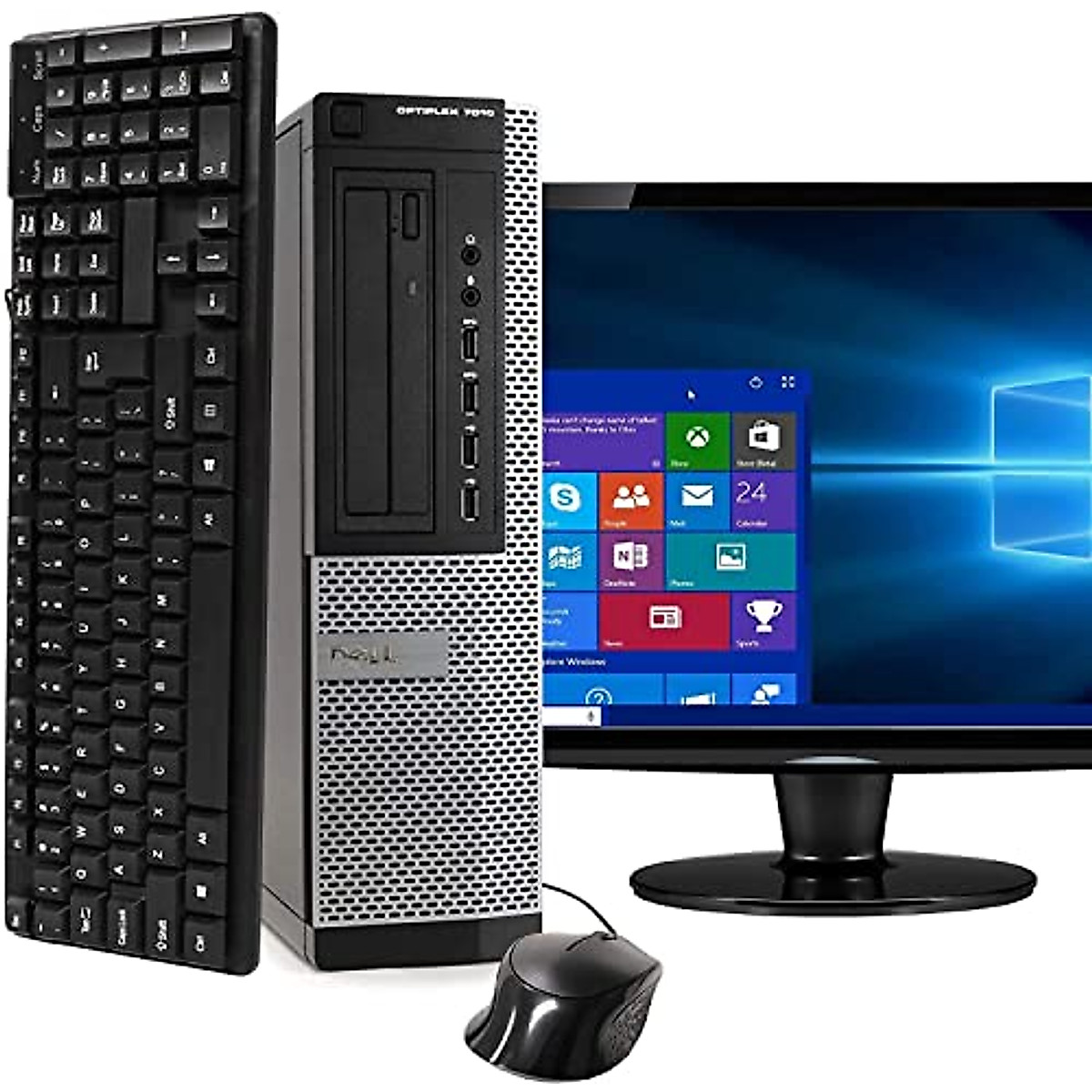 Dell Desktop Computer Package Compatible with Dell Optiplex 7010 Intel Quad Core i5 3.2GHz, 8GB Ram, 500GB HDD, 19-inch LCD, DVD, WiFi, Keyboard, Mouse, Windows 10 Pro (Renewed)