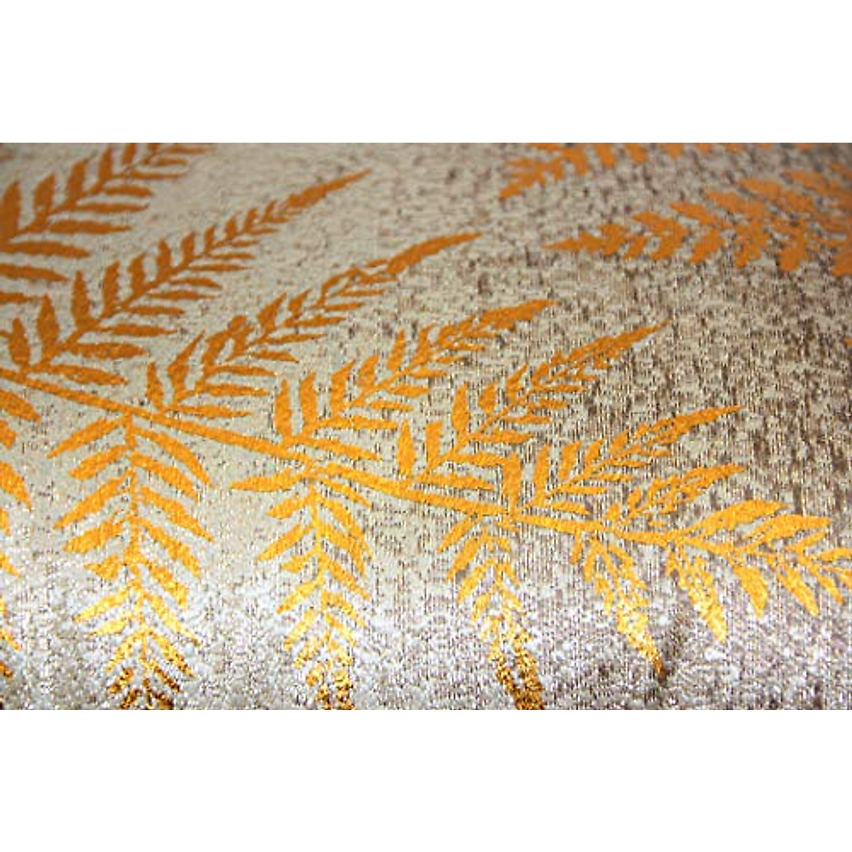 Gold Metallic Throw Pillow with Foil Leaf Design Case + Insert Gold Throw Pillow