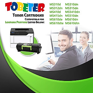 ToBeter 501H 50F1H00 High Yield Remanufactured Toner Cartridge for Lexmark MS310, MS312, MS315, MS410, MS415, MS510, MS610 Printer (up to 5,000 Pages)