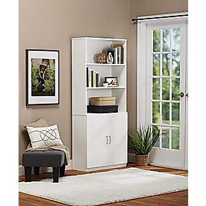Ameriwood Home Moberly Bookcase with Doors, White