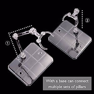 Linhoo Action Figure Stand, 5pcs Action Figure Display Compatible with HG RG SD SHF Gundam Stand 1/144 with Screwdriver