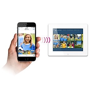 Aluratek 8 Inch WiFi Digital Photo Frame with Touchscreen IPS LCD Display and 8GB Built-in Memory,White