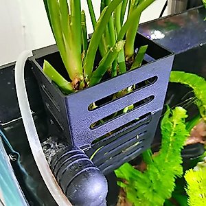 spansee Upgraded Hanging Aquarium Plant Holder, Aquatic Plant Pot with Hole, Aquarium Planter Cups for Emersed Plants, Aquascape Decorations for Fish Tank Living Fish Shrimp