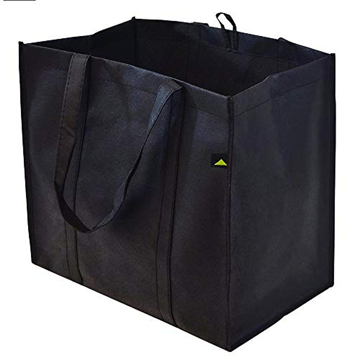 Reusable Grocery Bags Heavy Duty - 5 Pack Extra Large Collapsible Market Totes with Handles, Strong Washable Cloth Fabric Foldable Shopping Bags with Rigid Plastic Bottom for Produce, Food - 15x9.5x13
