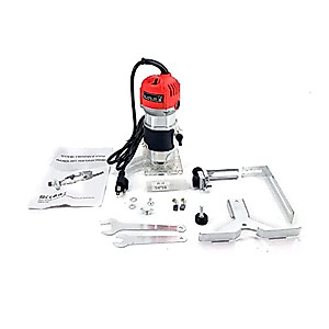 Cozyel 110V 800W Palm Router Electric Hand Trimer Wood Router 1/4" Collets Woodworking Tool Laminate Trimer, Red