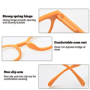 Kerecsen Reading Glasses 6 Pack Great Value Quality Readers Spring Hinge Color Glasses (6 Pairs MIx Color, 1.50)