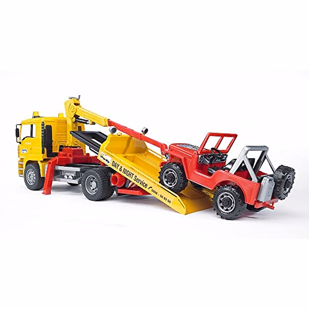 Bruder 02750 Man TGA Tow Truck with Cross Country Vehicle