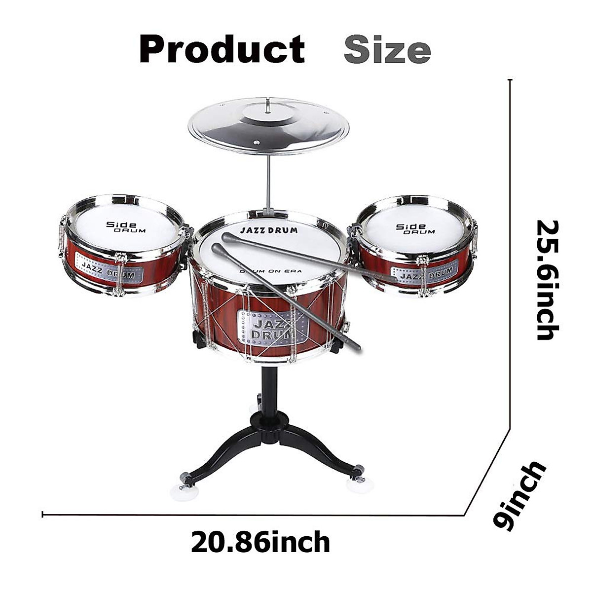 AHOMASH Jazz Drum Sets Toy Drum Set for Kids 1 - 6 Years Old Beats Musical Toys Plastic Drum Kit with Cymbal & Drumsticks Kids Drum Set