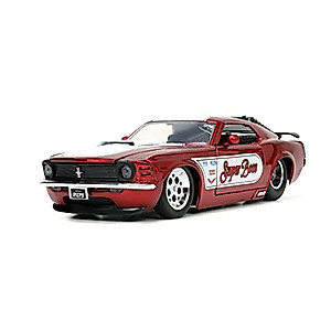 Big Time Muscle 1:24 1970 Ford Mustang Boss 429 Die-cast Car Candy Red, Toys for Kids and Adults