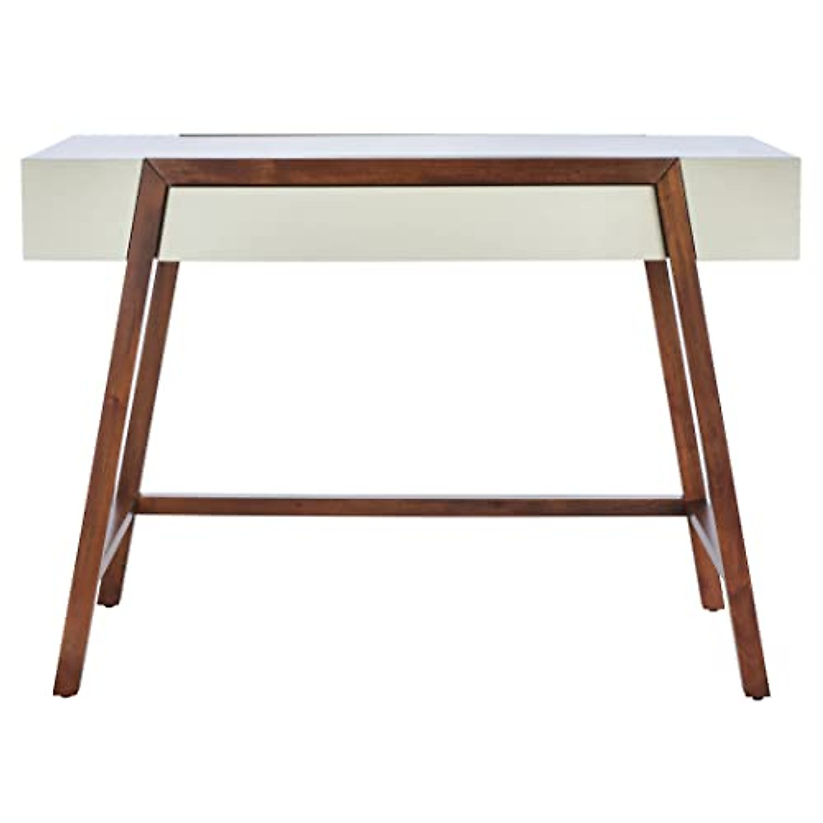 SAFAVIEH Home Collection Marwood Mid-Century Modern White/Brown Desk, Medium