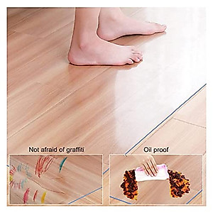 Clear PVC Desk Chair Mat 1.5mm Chair Mat Office Chair Mat, Pvc Clear Transparent, Non-Slip Floor/Carpet Protector Mat Scratch Resistant Wear Resistant Indoor,85/105/125/145/165cm wide,100-600cm for Of