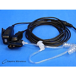 Two-Wire Surveillance Mic for Motorola CP200 CP200D XLS PR400 EP450 GTX GP300 P1225 CP185 P110 SP50 Radio Lapel Shoulder Mic.