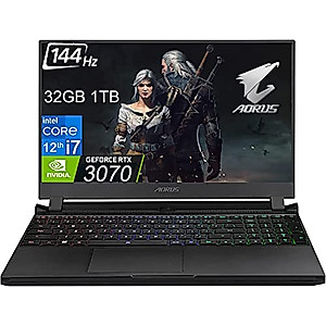 GIGABYTE AORUS 5 SE4 15.6" FHD 144Hz (Intel 12th Gen i7-12700H, 32GB RAM, 1TB SSD, GeForce RTX 3070 8GB) Thin Bezel, IPS 3A Gaming Laptop, Thunderbolt 4, RGB Backlit Keyboard, Win 11 Home