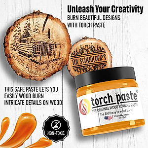 Torch Paste - The Original Wood Burning Paste Since 2020 | Lab Tested & ASTM D-4236 Certified | Non Toxic | Use on Wood, Card Stock, Canvas, Denim & More | Easy Application
