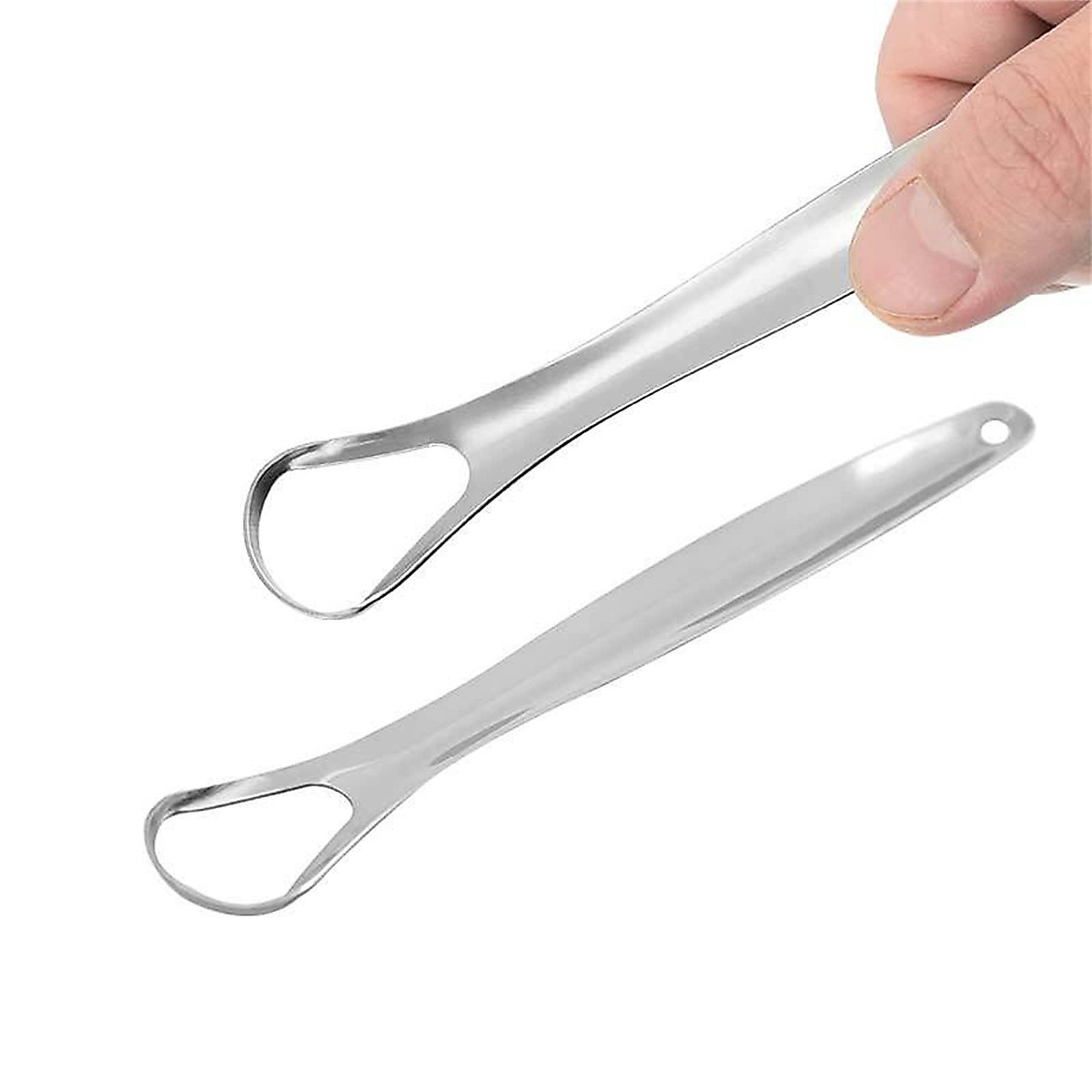 Tongue Scraper Cleaner, Stainless Steel Tongue Cleaner for Adults and Kids, Metal Scraper, 2 Pack (A)