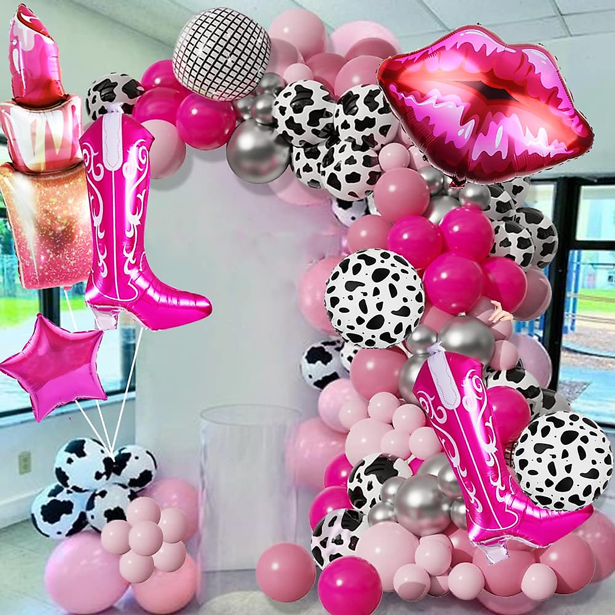 4PCS Western Cowgirl Party Decorations Cowgirl Balloons Party Decorations Cowgirl Boot Balloons for Let's Go Girls Bachelorette Party Cowgirl Birthday Western Last Disco Rodeo Bachelorette Supplies